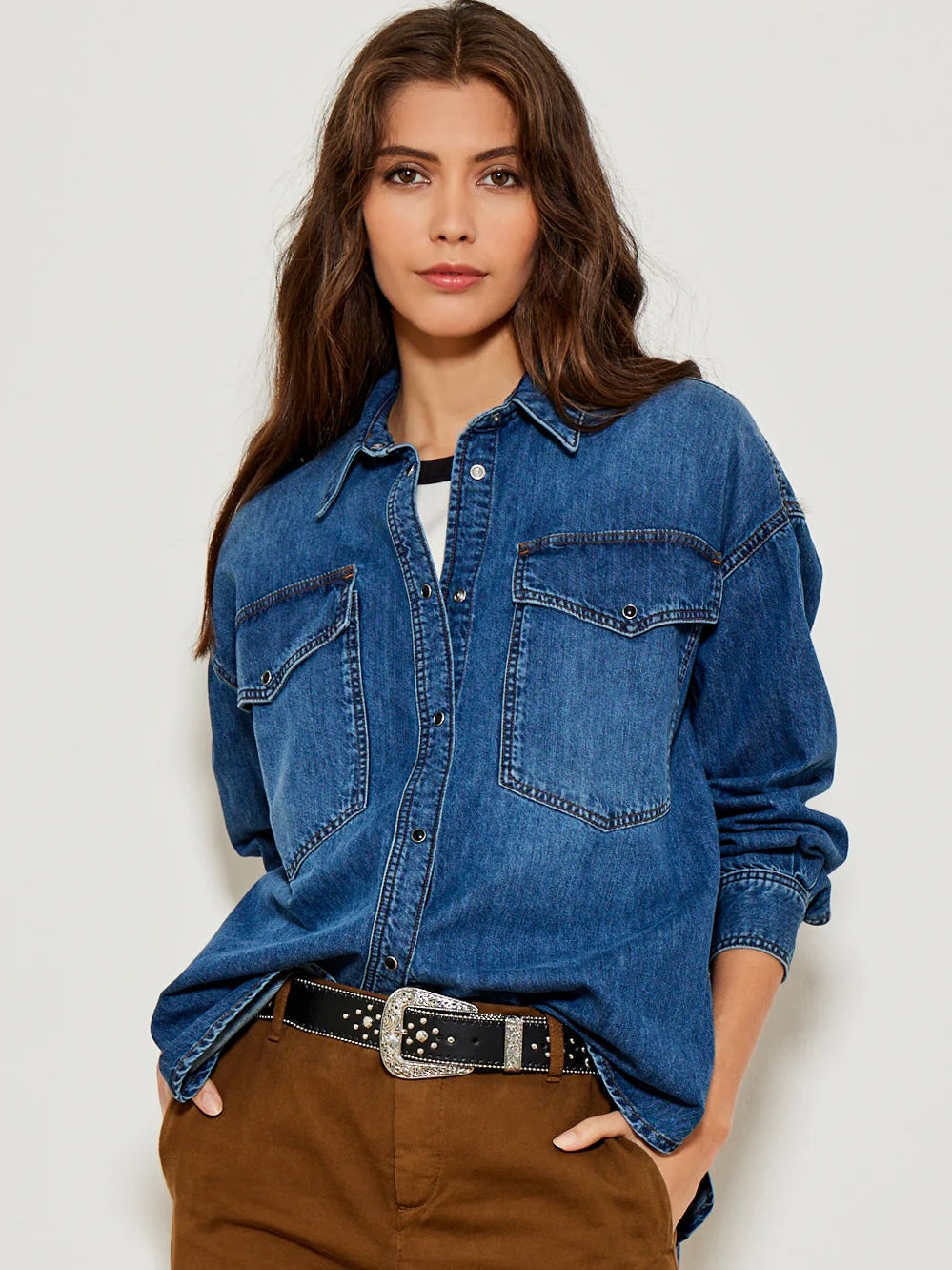 Five Cornelia Denim Shirt – Sacs of Ashbourne